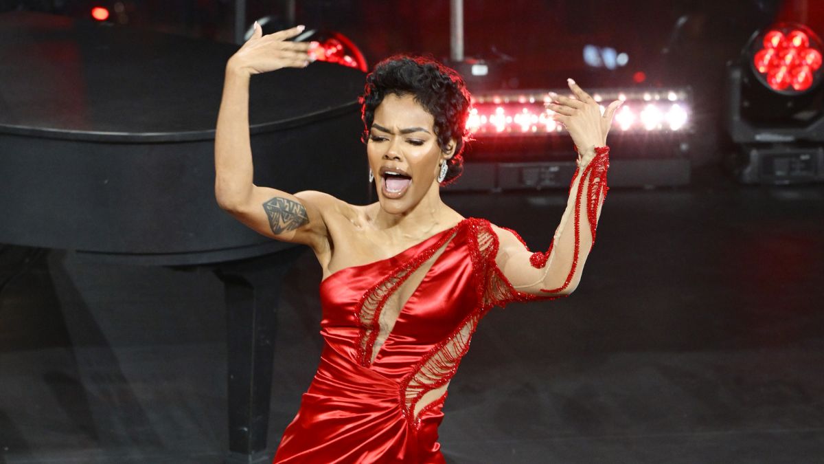 Teyana Taylor Wows in AHA Photos in Daring Dress With Slits & Cutouts ...