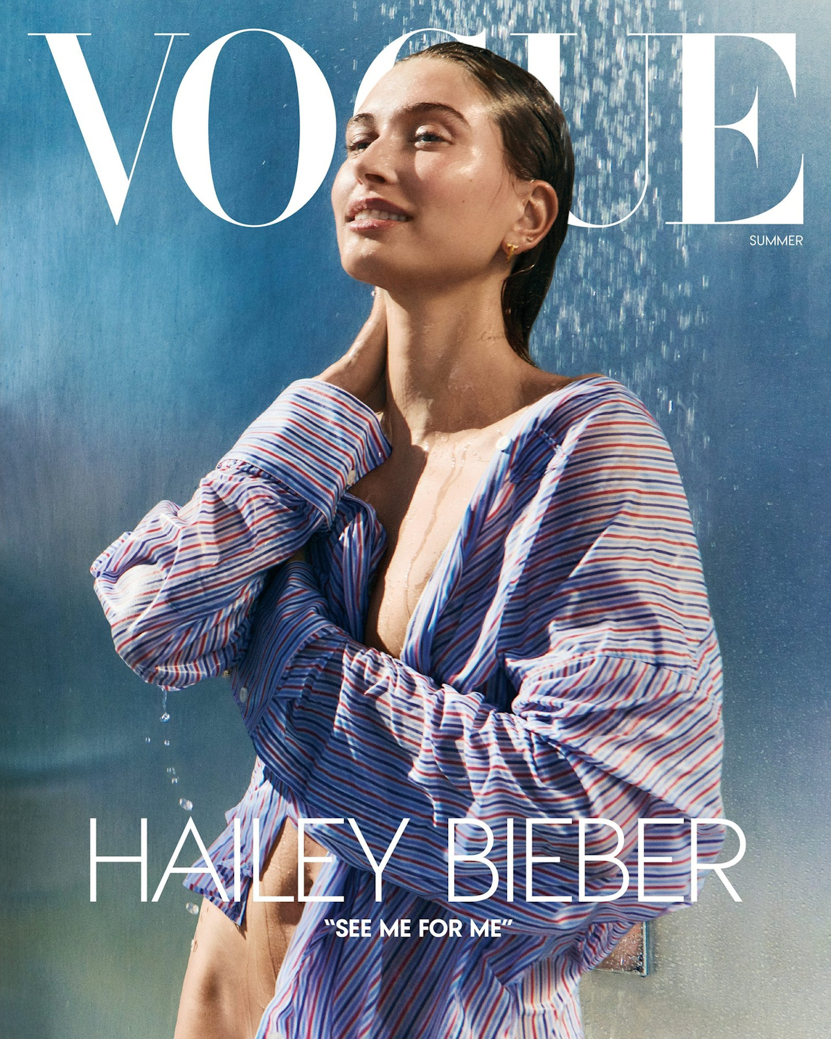 Hailey Bieber US Vogue Summer 2025 - theFashionSpot
