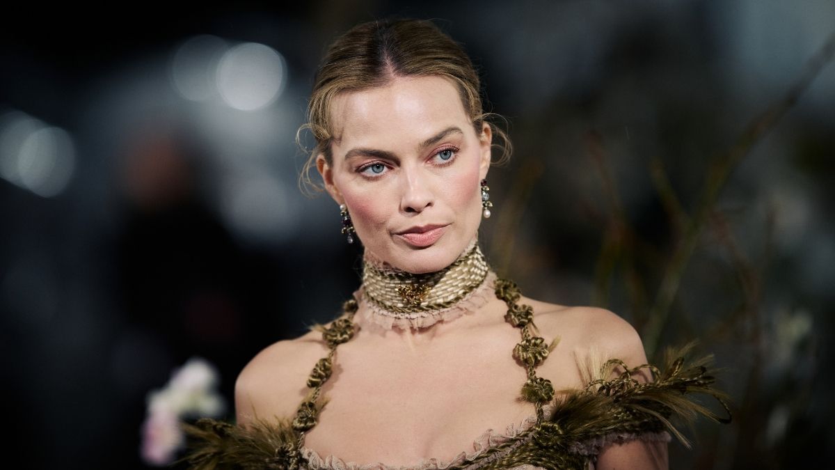 Margot Robbie's McQueen Slashed Bustier Dress Comes With Bold Cutouts ...