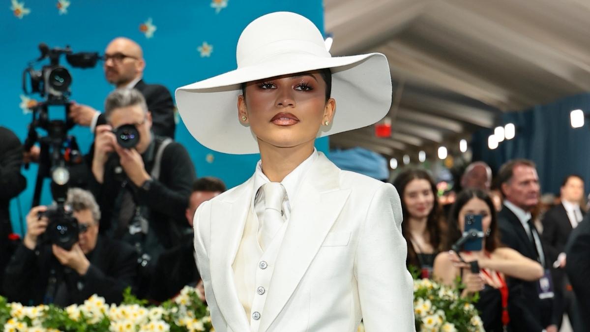 Zendaya Serves Classic Pinstripes With Halter Vest for Louis Vuitton ...