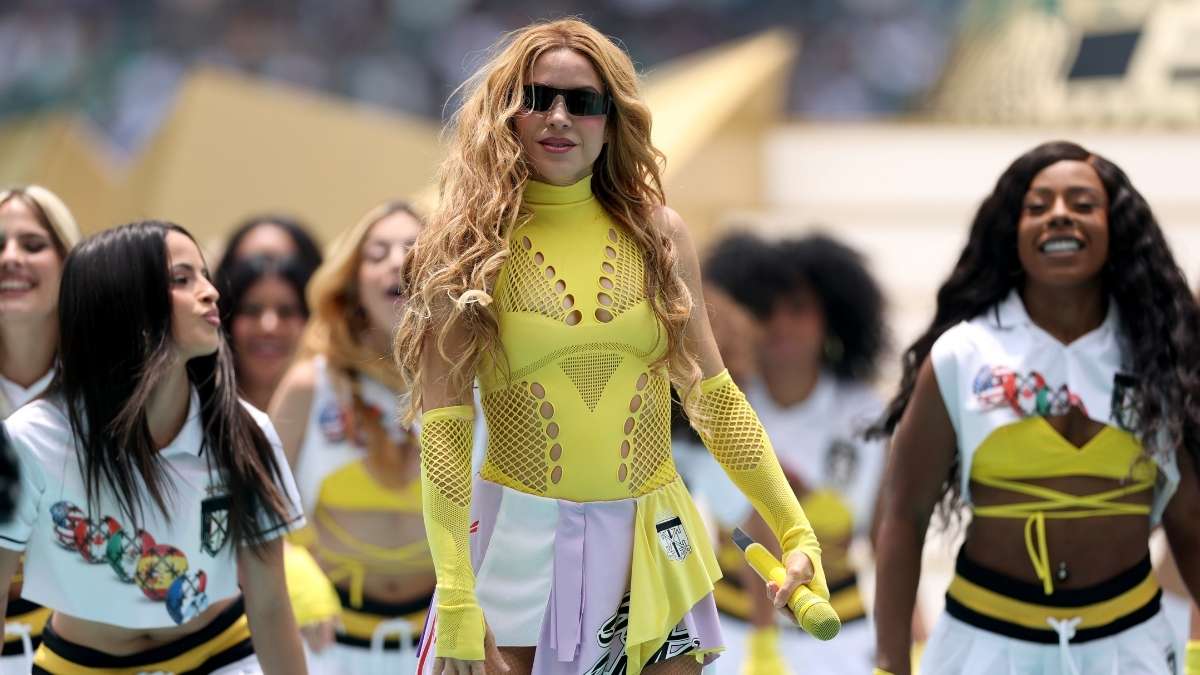 Shakira's Fully See-Through Off-White Bodysuit Features Endless Cutouts ...