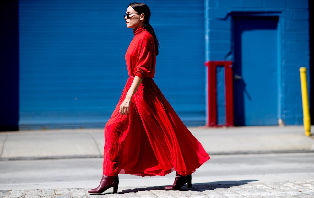 How to Wear the Red-on-Red Trend Like a Fashion Girl - theFashionSpot
