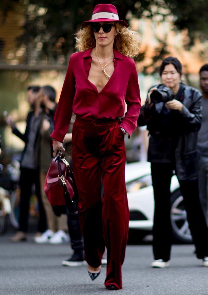 How to Wear the Red-on-Red Trend Like a Fashion Girl - theFashionSpot